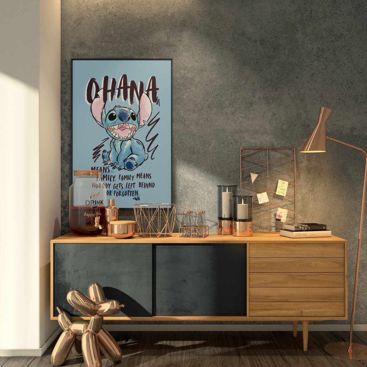 Lilo and Stitch Plakat Ohana | Supernerds | Norsk Nettbutikk