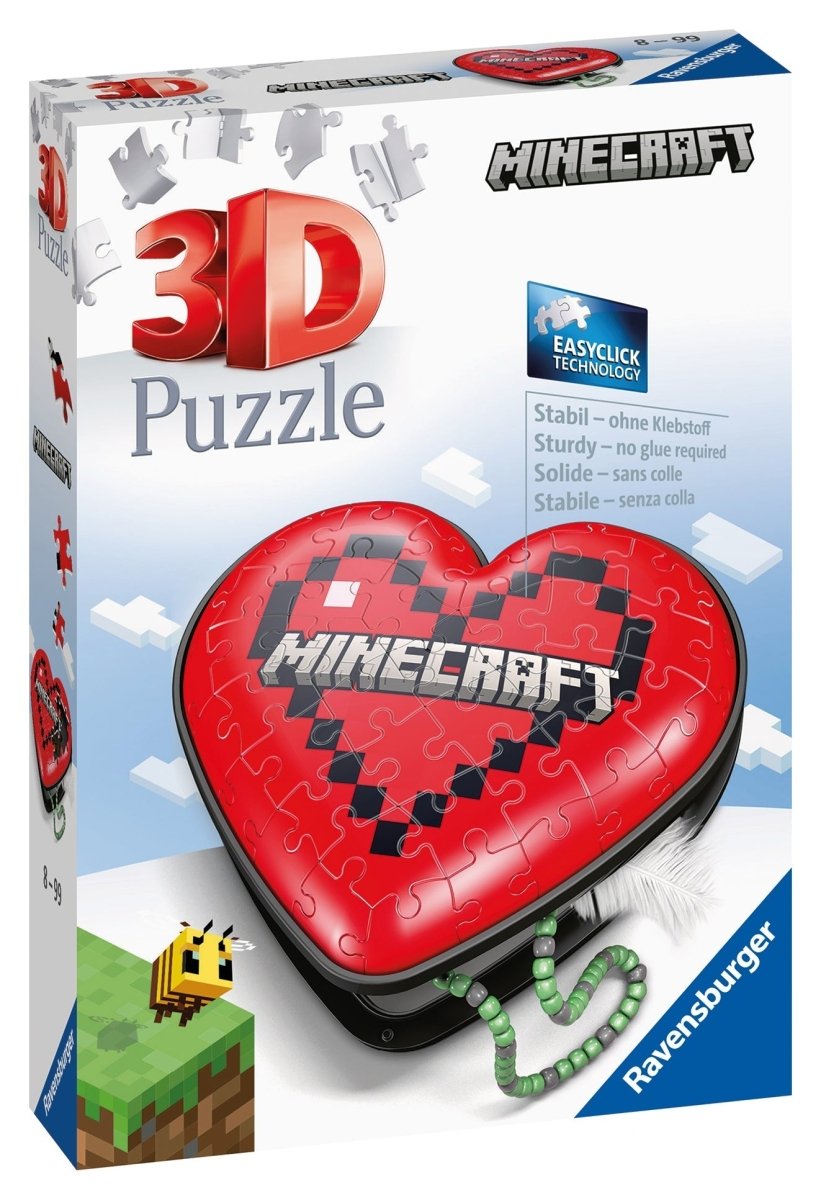 Minecraft Puslespill 3D Hjerteboks 54 brikker | Norsk Nettbutikk – Supernerds